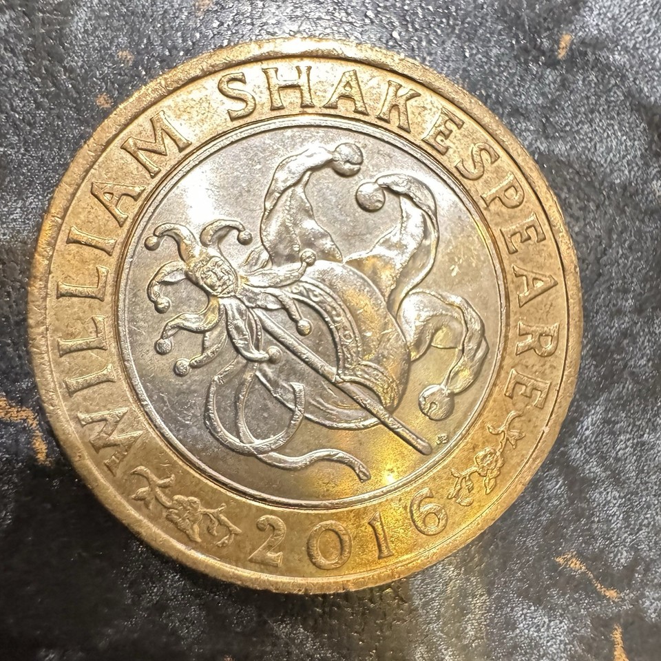 2016 William Shakespeare 2-Pound Coin Jester Design with Rare Face ...