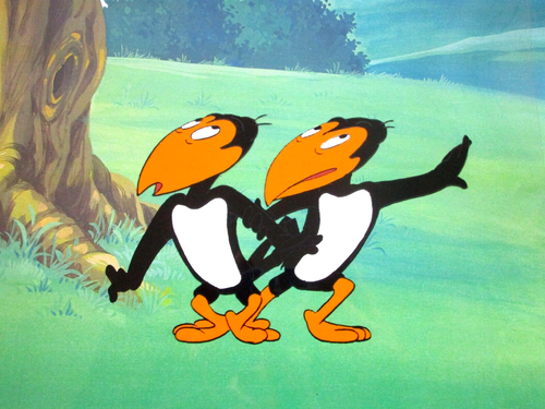 HECKLE and JECKLE 1979 FIlmation ORIGINAL ANIMATION PRODUCTION CEL bird ...