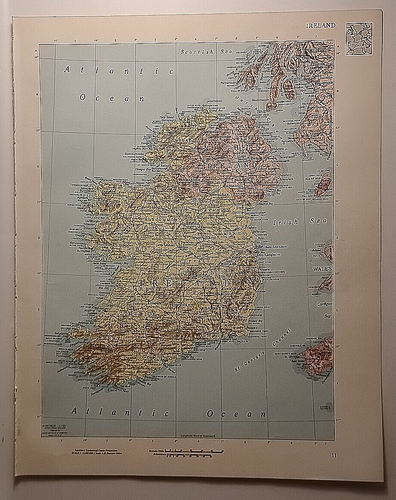 Vintage IRELAND Atlas Map 1965 MSM Rand McNally Cosmopolitan World ...