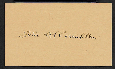 John D Rockefeller Autograph Reprint On Genuine Original Period 1890s ...