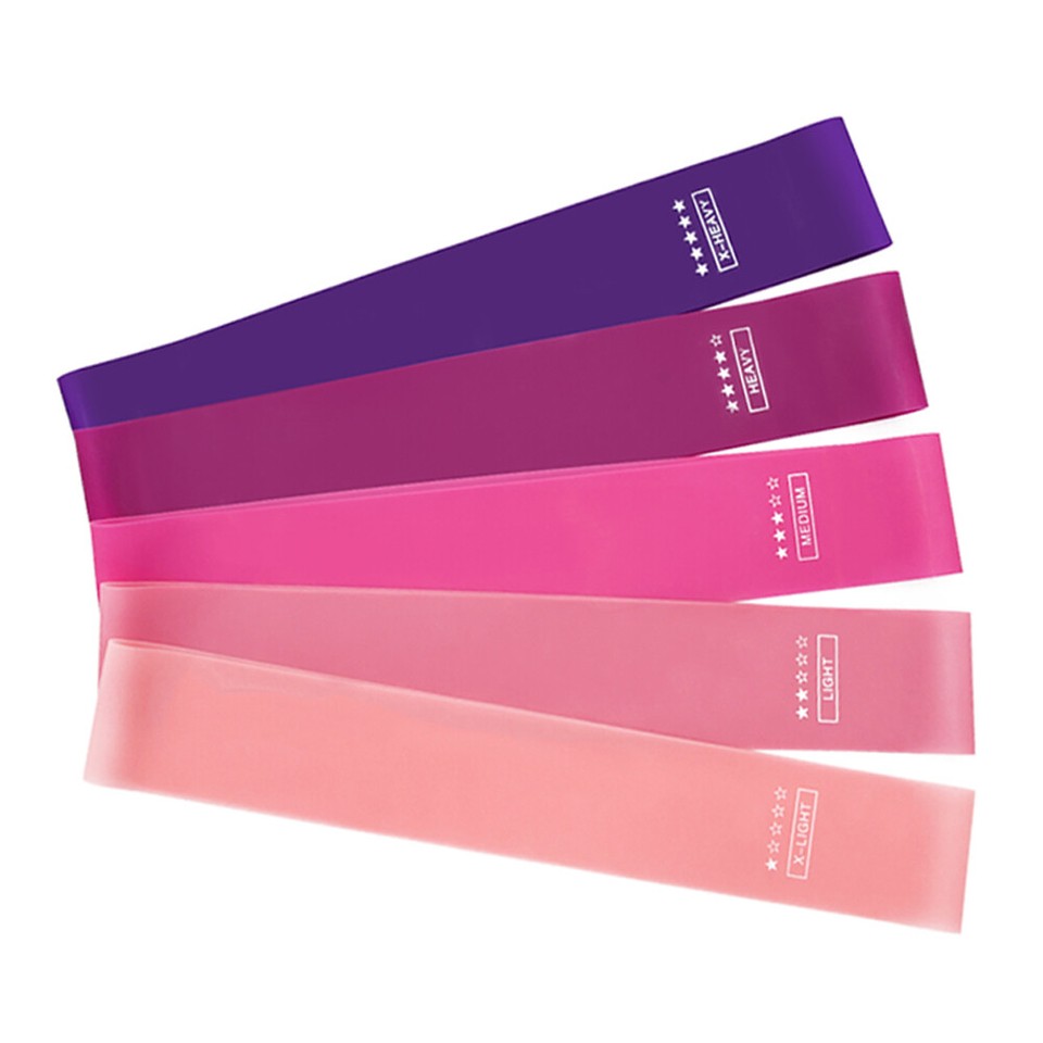 5PCS Sports Exercise Resistance Loop Bands Set Elastic Band Set with ...