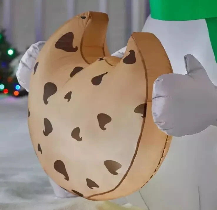 NEW HOME ACCENTS 6.5 FT SANTA MOUSE EATING COOKIE ANIMATED INFLATABLE ...