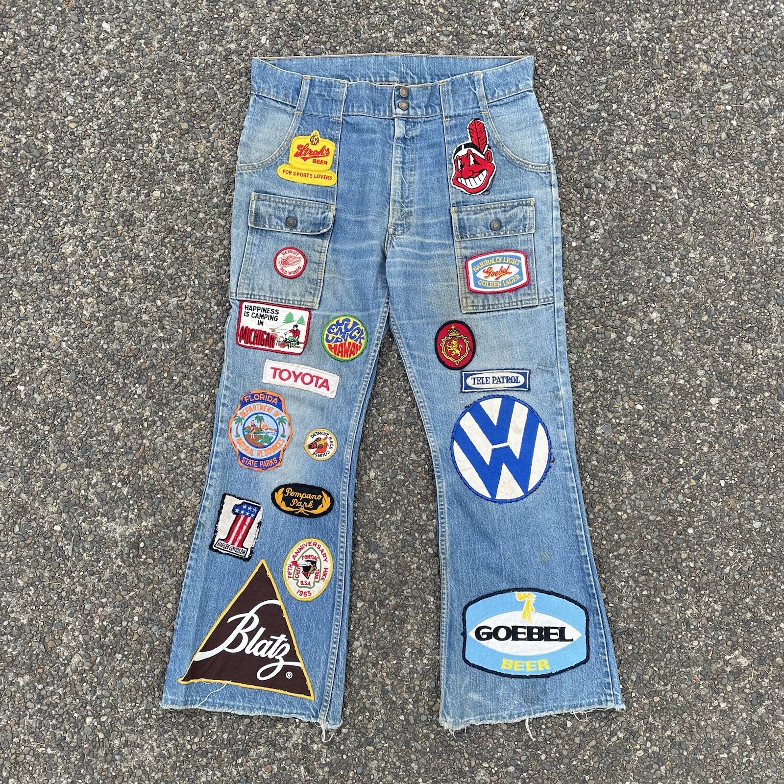 Vintage 70’s Levi’s Bush Pocket Patch Hippie Flare Je… - Gem