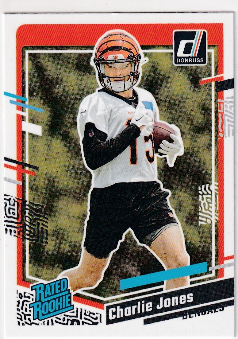 2023 DONRUSS RATED ROOKIE RC CHARLIE JONES CINCINNATI BENGALS JC-1637 ...