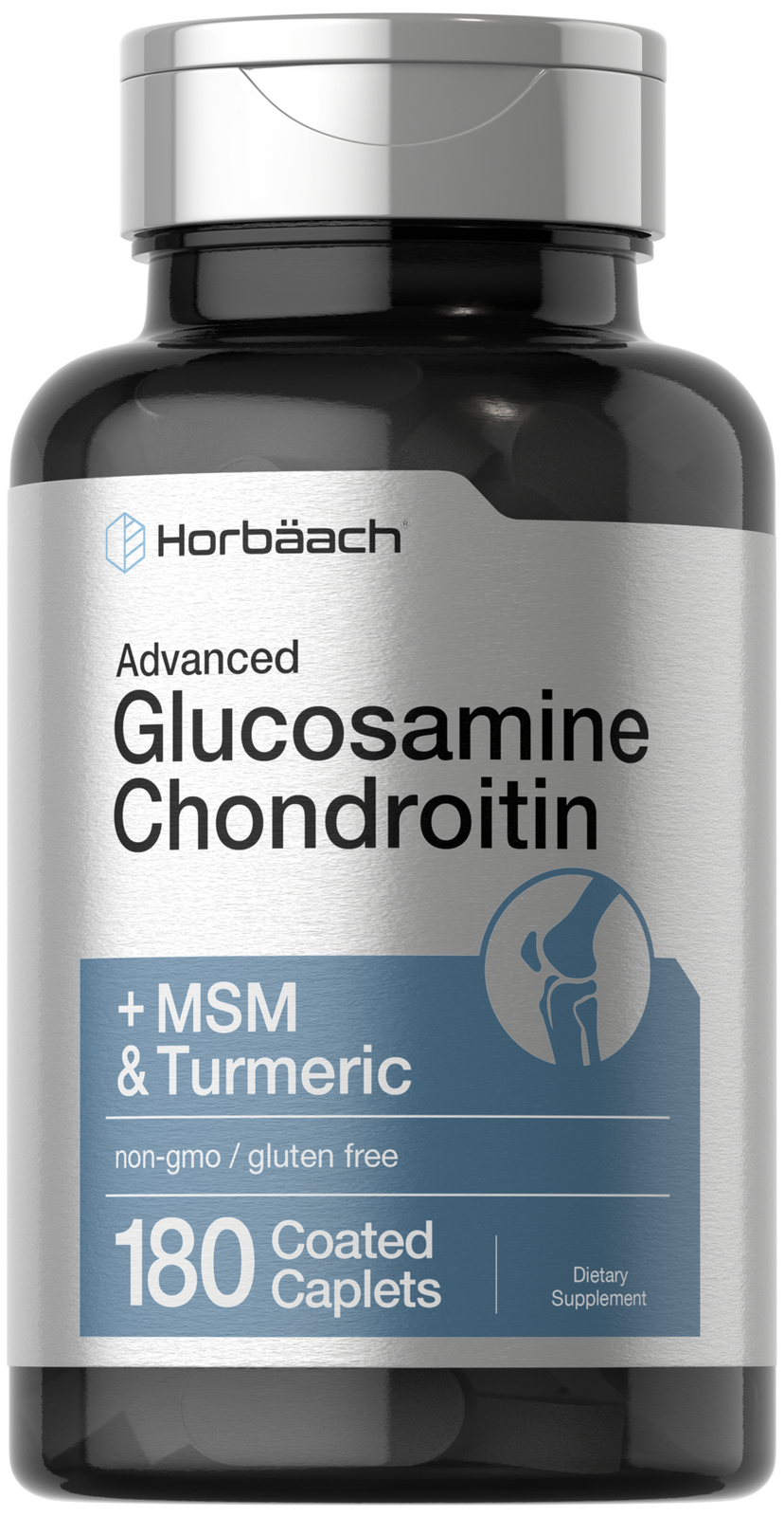 Glucosamine Chondroitin plus MSM & Turmeric | 180 Caplets Non-GMO | by ...