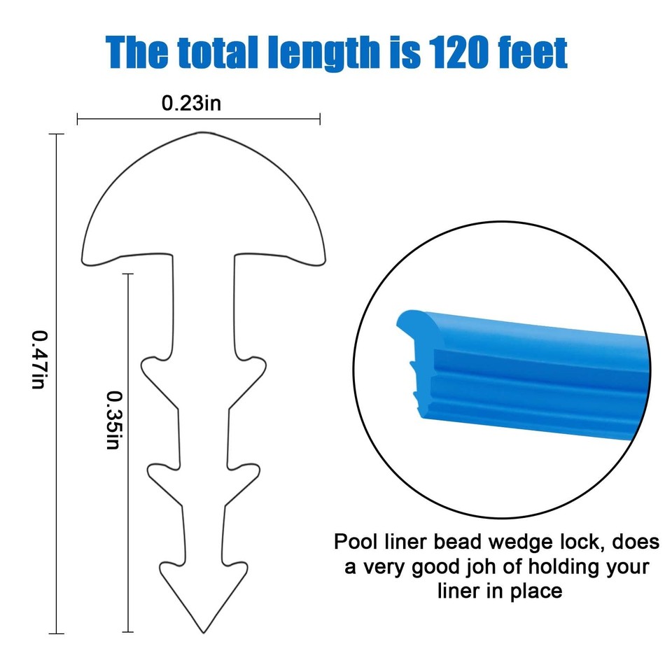 120'ft Roll Swimming Pool Liner Bead Lock for Above-Ground & In-Ground ...