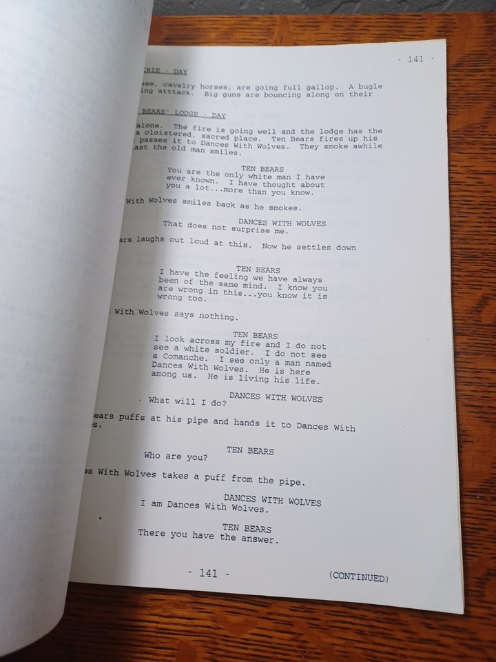 Original Dances With Wolves Movie script by Michael Blake 2/7/1989 ...