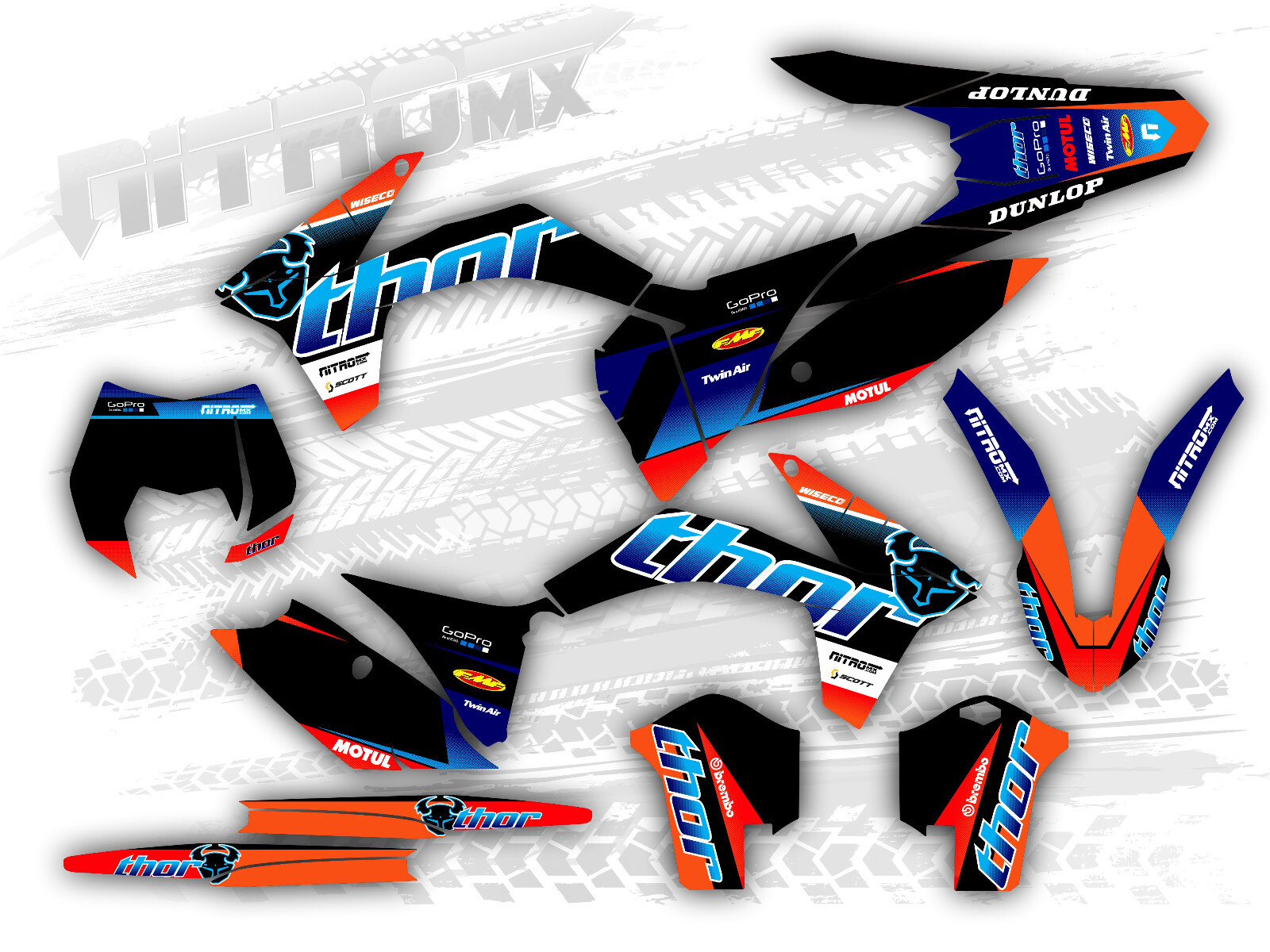NitroMX Graphic Kit for KTM EXC EXC-F 125 250 300 350 450 2012 2013 Enduro Decal | eBay