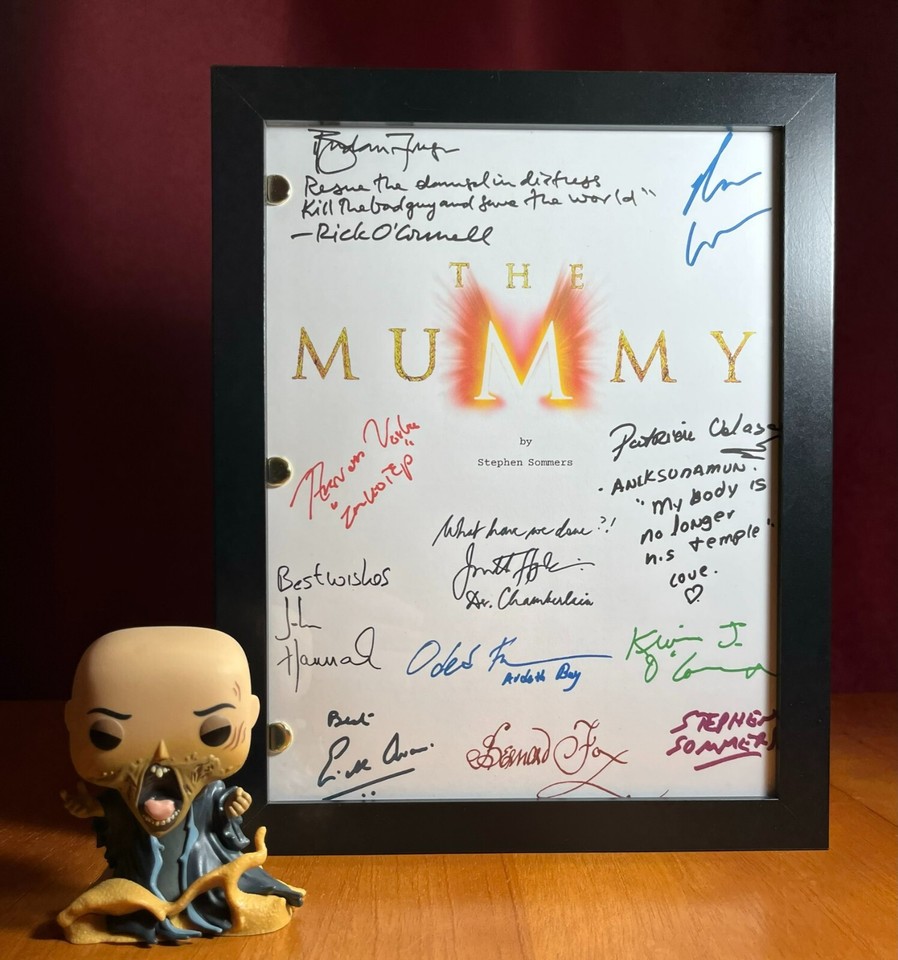 The Mummy Script Cast-Signed - Autograph Reprints - Brendan Fraser ...
