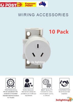 NEW 10 x Quick Connect Surface Socket Outlet Plug Base 250VAC 10 Amp ...