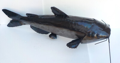 METAL ART CATFISH SCULPTURE 34" LONG ANIMAL FIGURE FISH | eBay