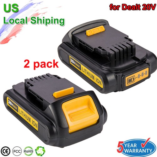 2pack New For Dewalt 20V DCB201 Max Lithium Ion Battery DCB203 DCB207 ...