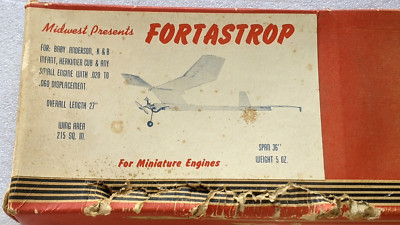 Midwest FORTASTROP Free Flight Model Airplane Kit 36" WS | eBay