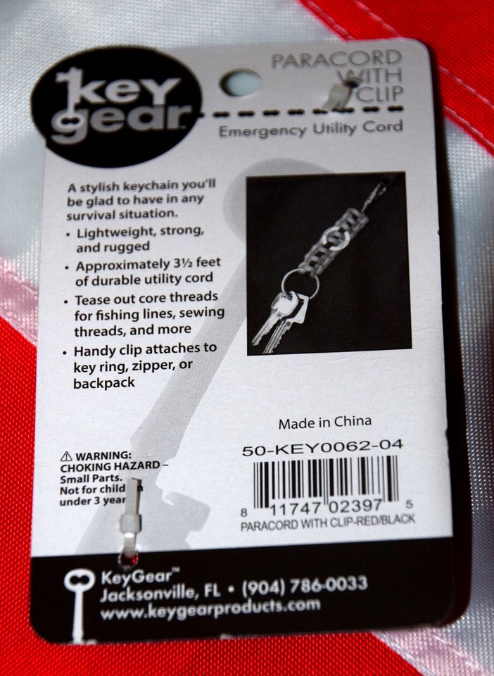 Paracord keychain w/clip bug out bag camp hike survival emergency UST ...