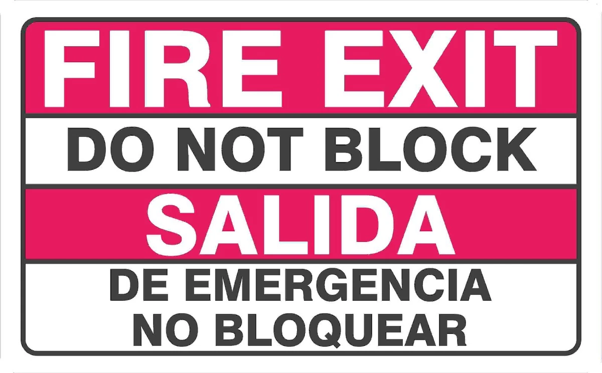 Emergency Exit Signs Spanish