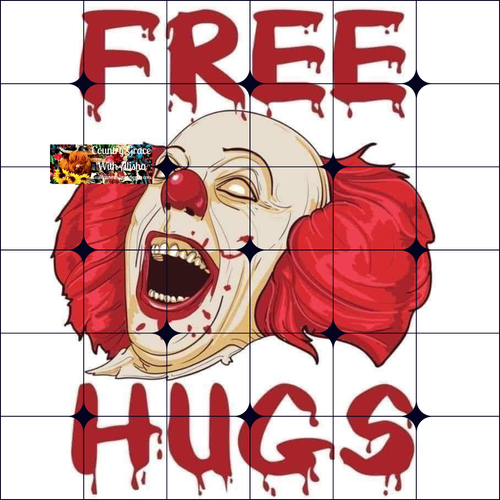 Sublimation Print Halloween Free Hugs Clown Ready to Press Heat ...