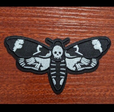 Moth Patch Skull Moth Death's Head Hawkmoth Embroidered Iron On Patch 4 ...