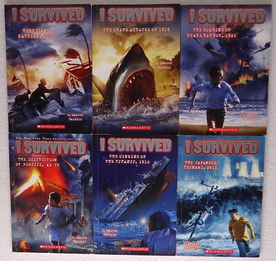 I Survived Book Lot of 6 Lauren Tarshis PB Hurricane Tsunami Pearl ...