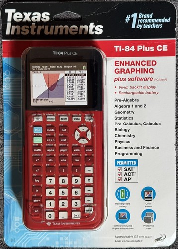 NEW! SEALED! RED Texas Instruments Ti-84 Plus CE Graphing Calculator ...