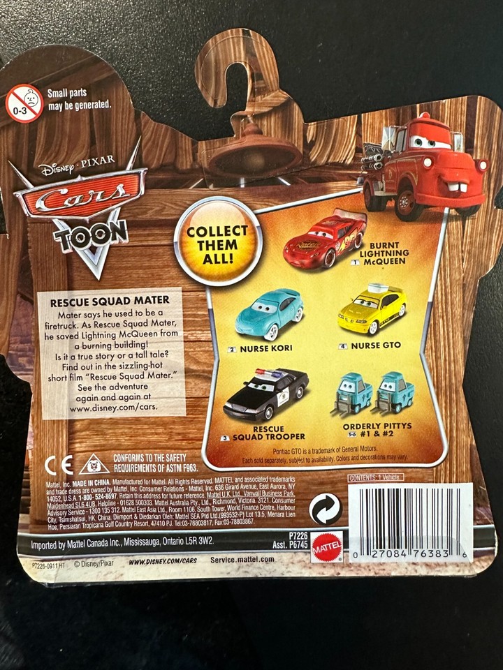 Disney Pixar Cars Toon - Rescue Squad Trooper card #3 (from Rescue ...