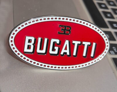 For Early Bugatti Front Radiator Grill Hood Badge Emblem Enamel Brass ...