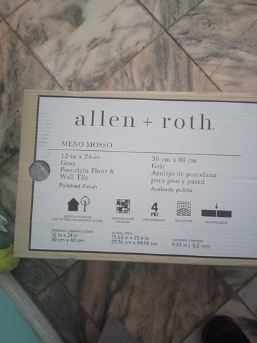Allen & Roth Meno Mosso 12 X 24 In,Gray Porcelain Floor & Wall Tile ...