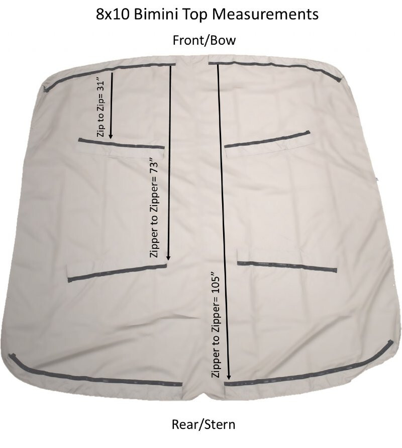 Pontoon Replacement Bimini Top Complete Kit, Bimini Top Kit 8' x 10 ...