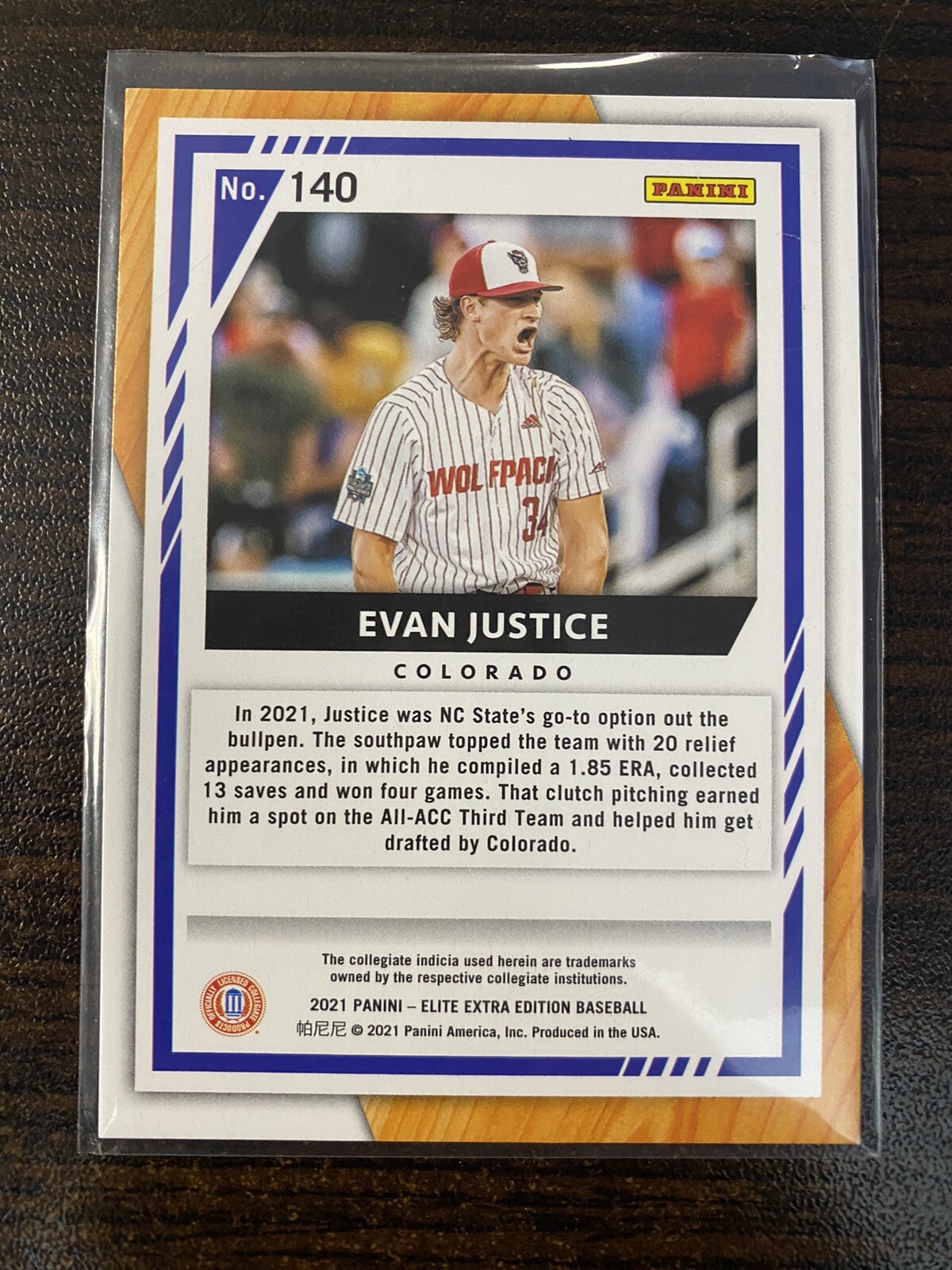2021 Elite Extra Edition #140 Evan Justice /999 | eBay