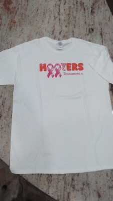Hooters pink ribbon cancer awareness t shirt, Schaumburg IL NWT | eBay