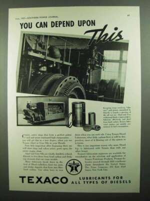 1937 Texaco Algol and Ursa Oils Ad - You Can Depend On | eBay