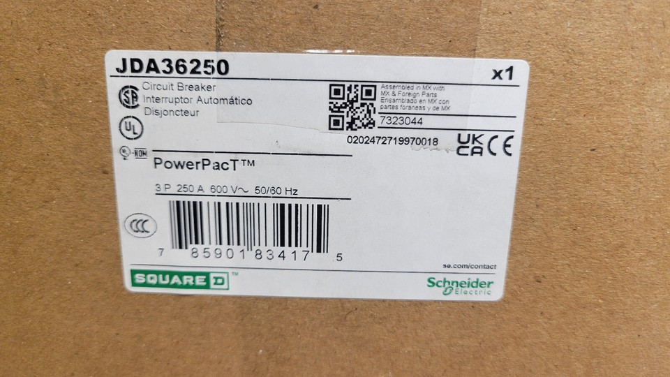 Square D Schneider JDA36250 I-Line PowerPacT 250A 600V 3P C/B Circuit ...