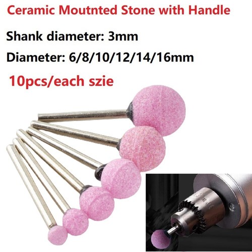 3mm Mounted Point Burr Wheel High quality Ceramic Grinding Head (10pcs ...