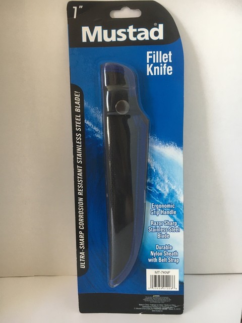 Mustad Fillet Knife 7 Inch Razor Sharp Stainless Steel Blade With Nylon ...