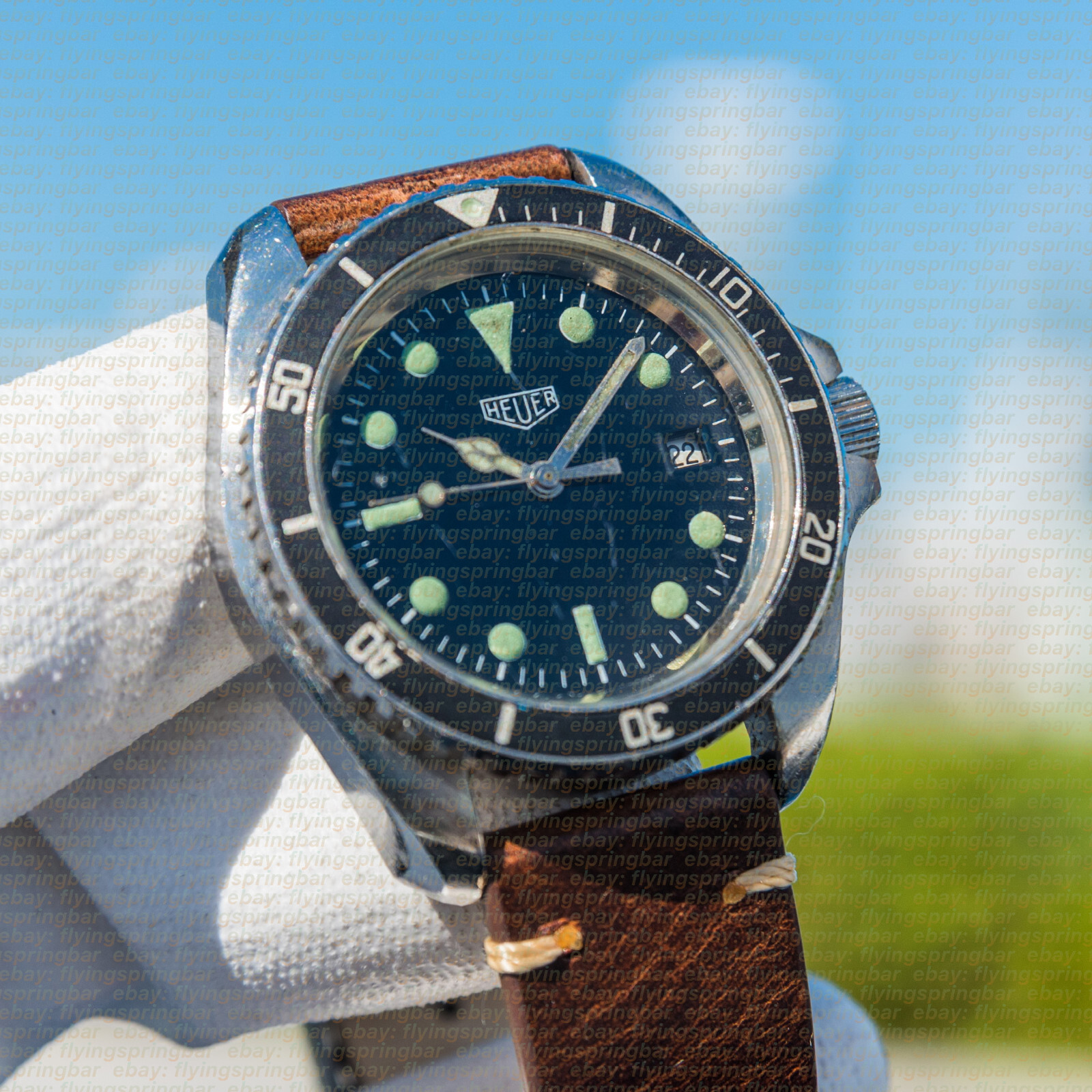 Heuer 844 Monnin Vintage Dive Watch Mens refinished cathedral dial ...