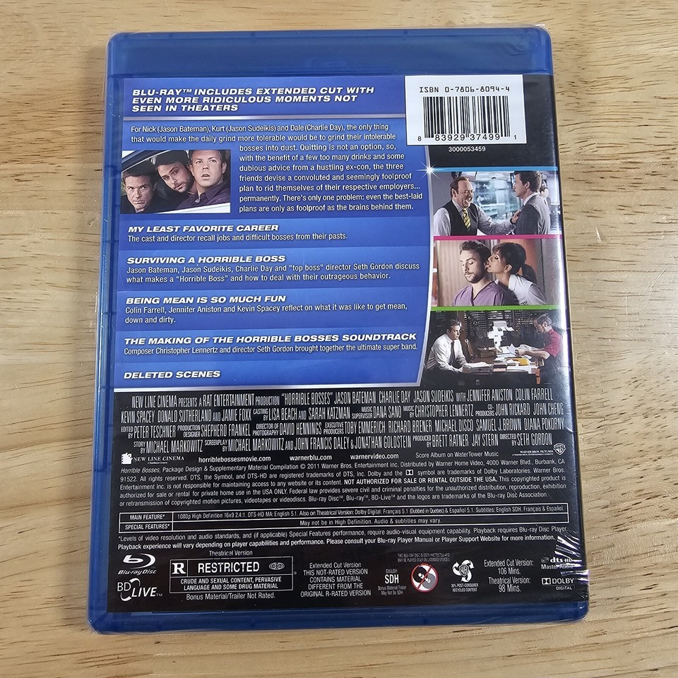 Horrible Bosses: Totally Inappropriate Edition (Blu-ray +DVD, 2011, 3 ...