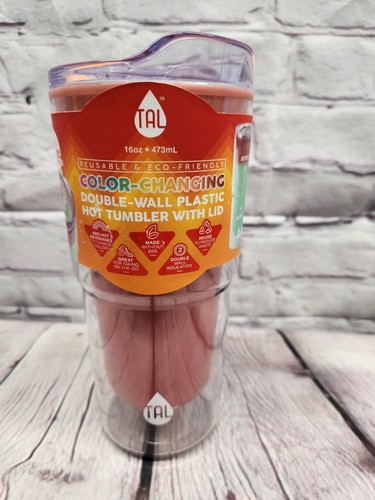 TAL: Green Color-Changing, Double-Wall Plastic Hot Tumbler with Lid, 16 ...