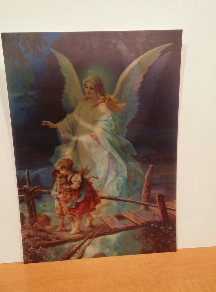 Guardian angel and children crossing bridge Lenticular art print | eBay