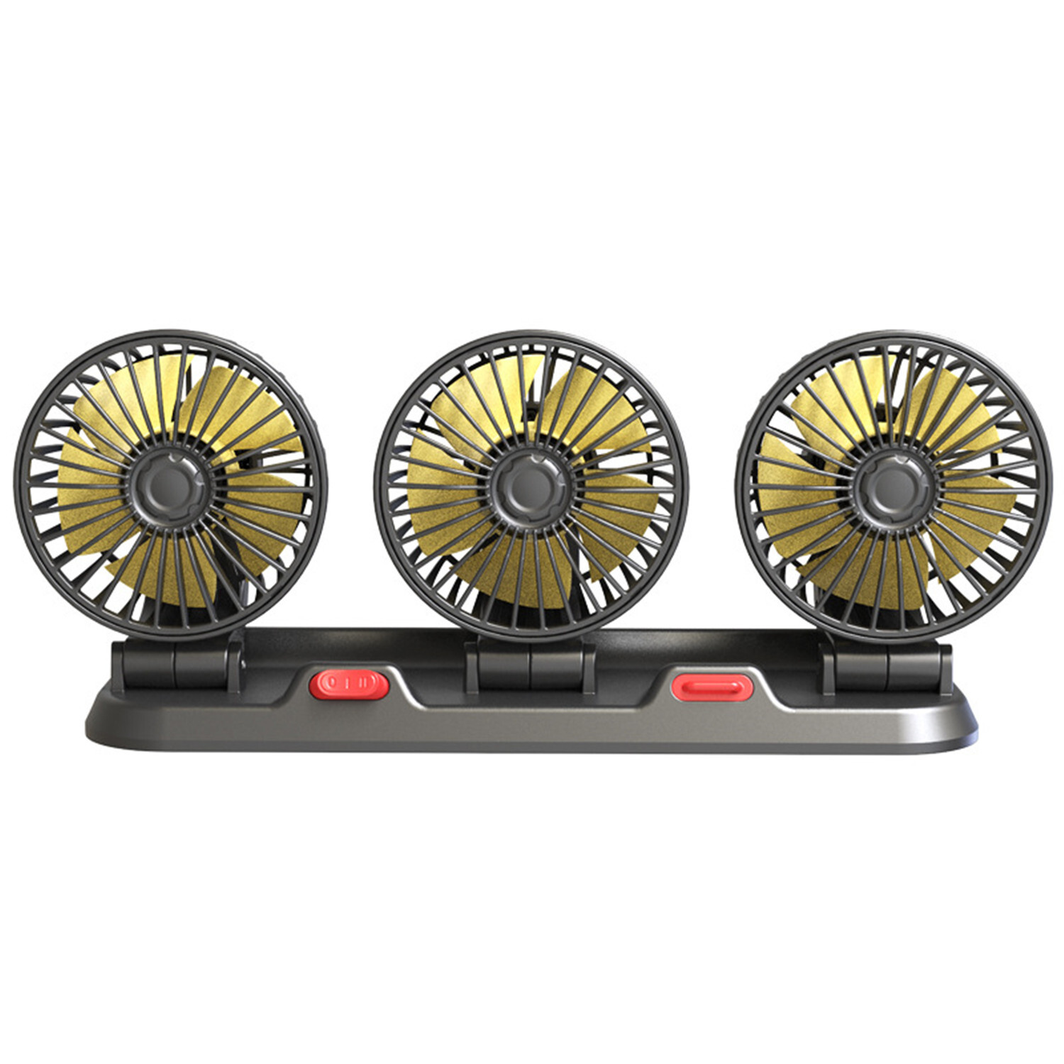 Car Fan Three Head Cooling Fan 360° Rotation 2-Speed Powerful Airflow ...