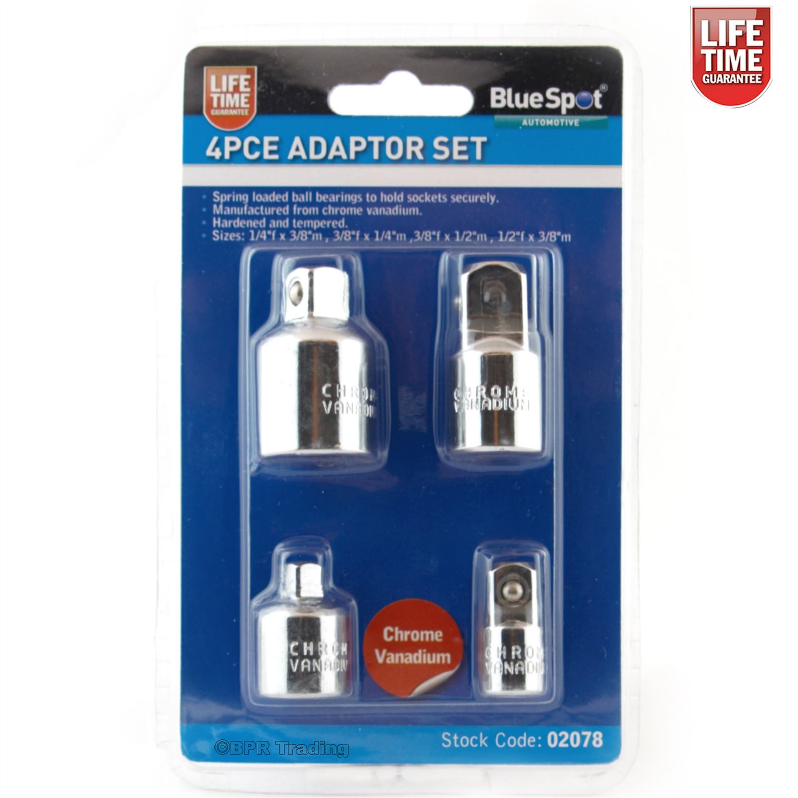 Blue Spot 4pce Socket Reducer Adaptor Set, Converter Set 1/4" - 3/8 ...