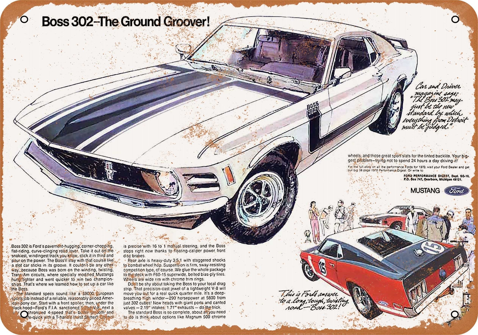 METAL SIGN - 1970 Ford Mustang Boss 302 - Vintage Look Reproduction | eBay