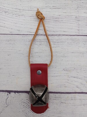 Single Sleigh Bell, Antiqued Nickel Bells on Red Leather Strap ...