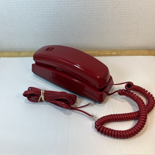 Vintage Cortelco Trimline Red Desktop Touchtone Twelve Button Phone ...