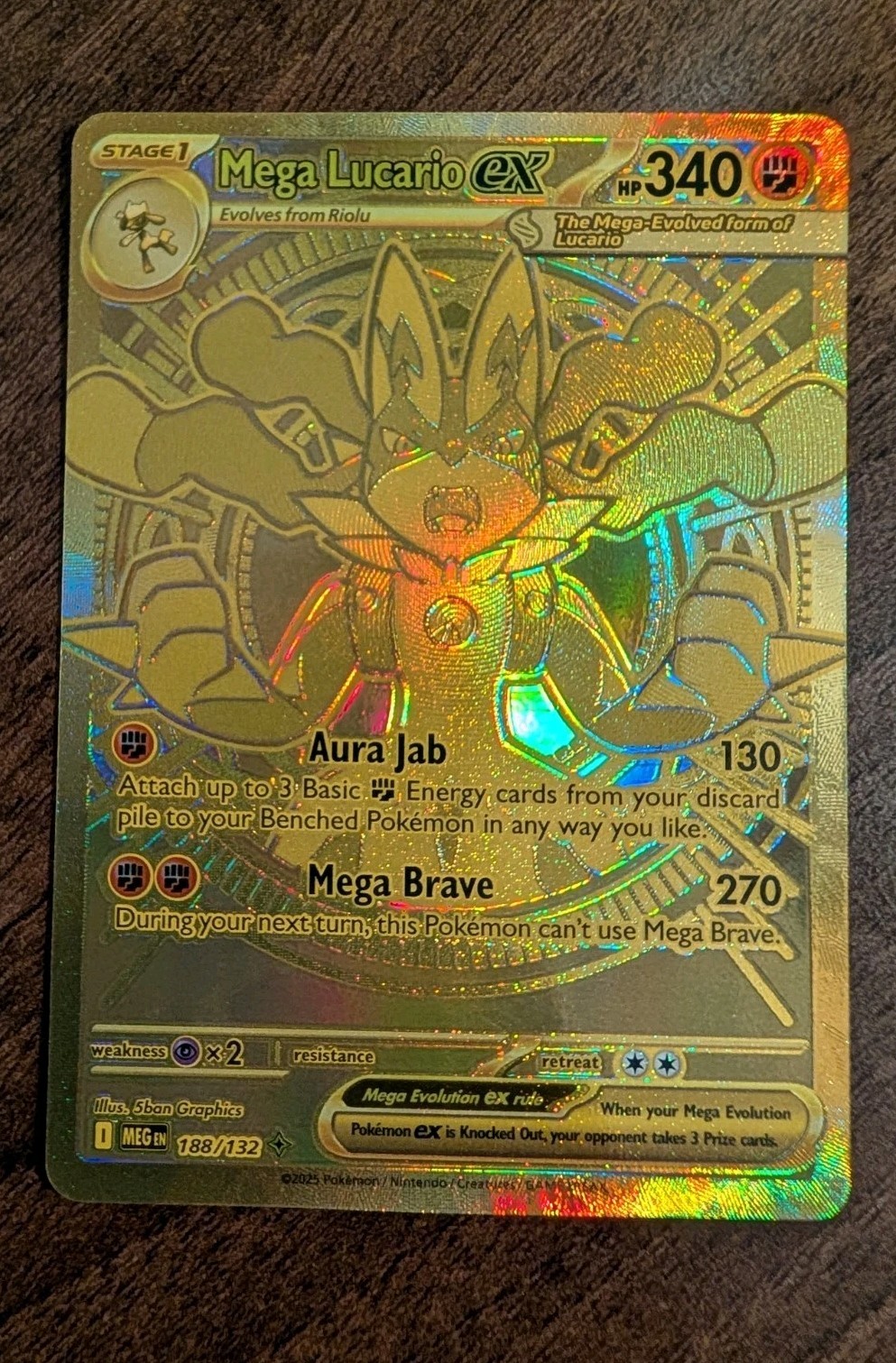 Mega Lucario ex 2025 Mega Evolution #188/132 Mega Hyper Rare (Secret ...