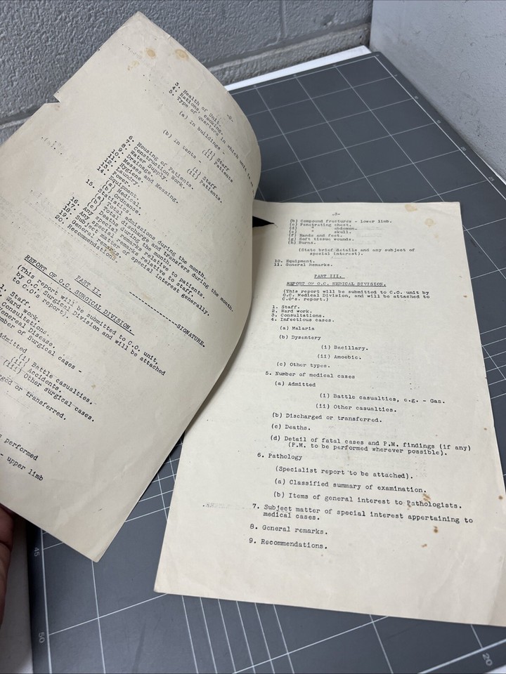 VINTAGE DOCUMENT DEPT OF THE ARMY VICTORIA BARRACKS 1942 ALLIED FORCES ...