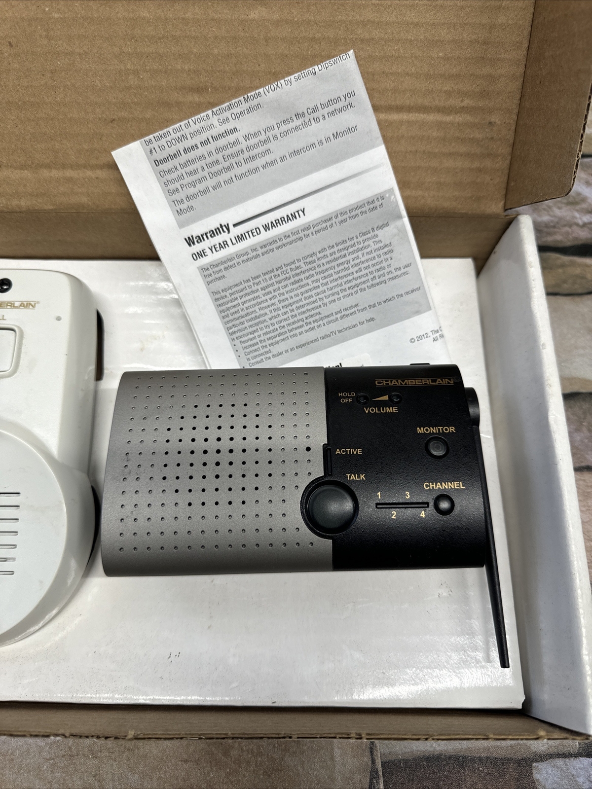 Chamberlain NDIS Wireless Indoor/Outdoor Portable Intercom Has Box ...