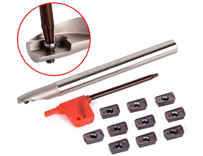 12MM SHANK MILLING FACE CUTTER 12MM +10PC APMT1135 CARBIDE INSERT STEEL ...