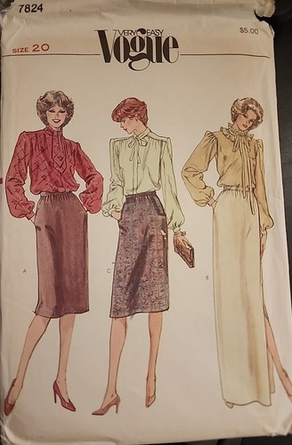 Vintage Vogue # 7824 Sewing Pattern Misses' Skirt Size 20 Uncut | eBay