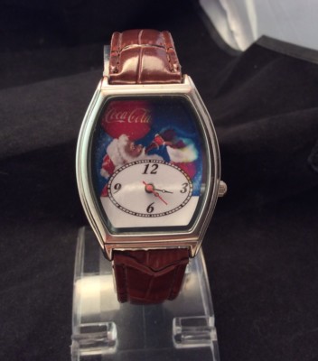 Coca Cola Santa Claus Christmas Quartz Watch With Faux Leather Band New ...