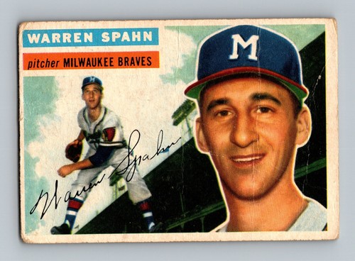 1956 Topps #10 Warren Spahn LOW GRADE (crease) Vintage Baseball Card | eBay