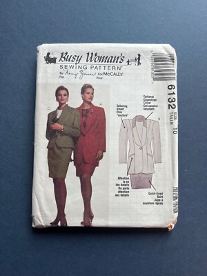 McCall's Busy Woman's Pattern 6132 Lined Jacket, Lined Skirt & Top Size ...